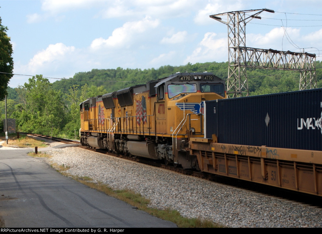 629 - Going-away shot of Q13503 with UP power